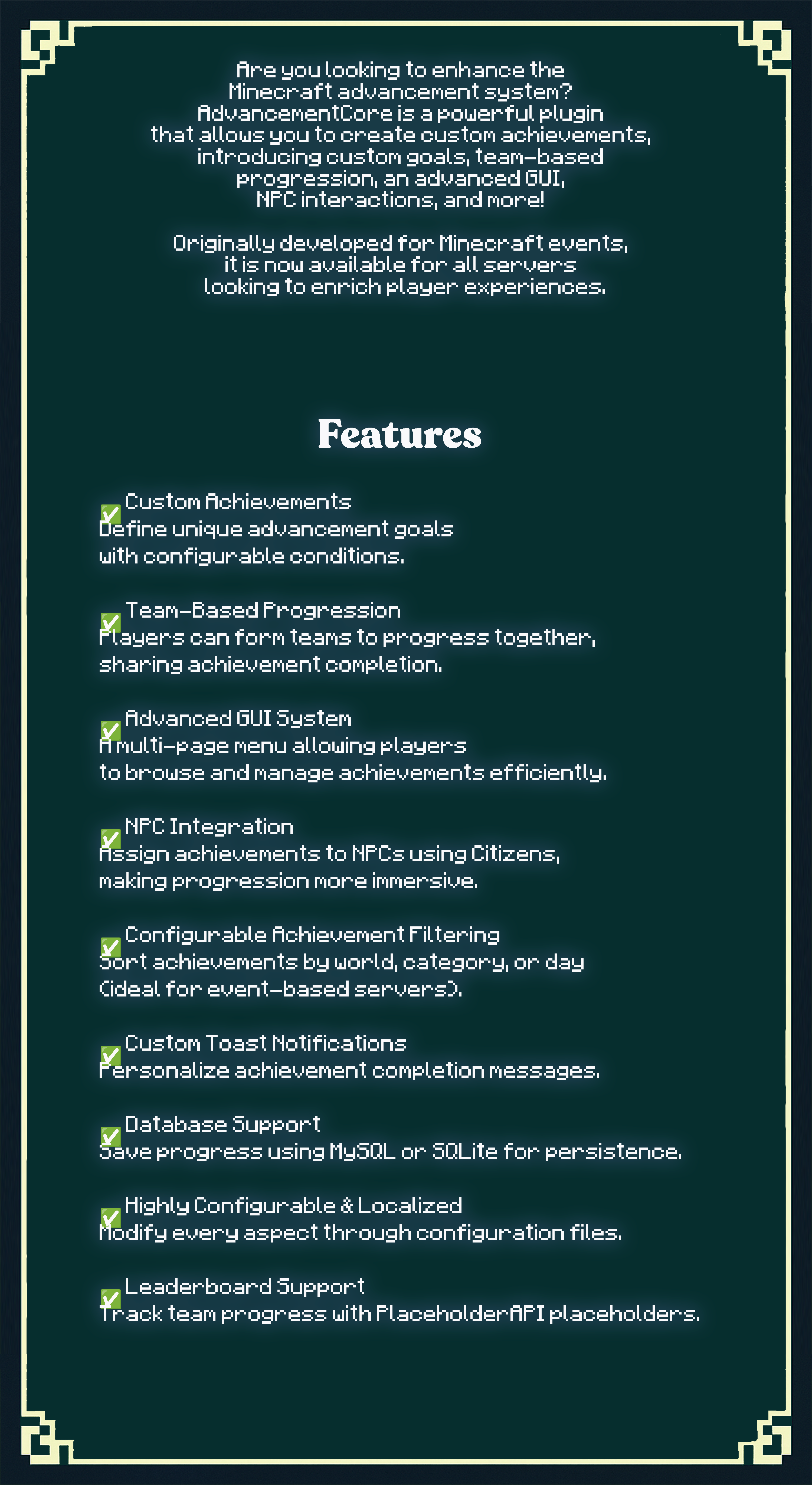 AdvancementsCore on Polymart - Minecraft Plugins